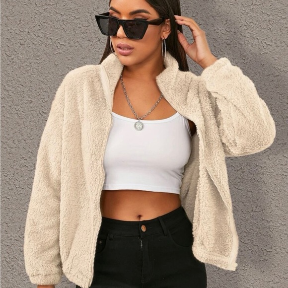 Jackets & Coats | Drop Shoulder Zip Up Teddy Jacket | Poshmark